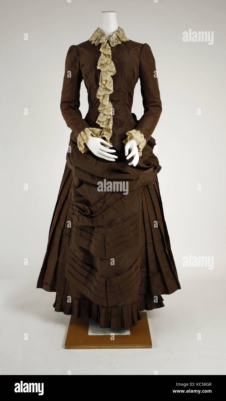 Wedding dress, 1882, American, silk Stock Photo - Alamy