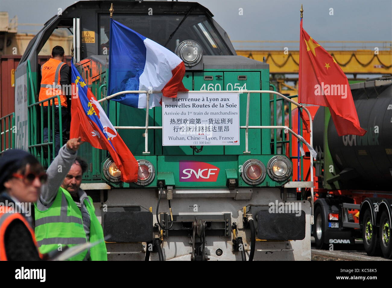 The Silk Road train arrives in Lyon, France Stock Photo - Alamy