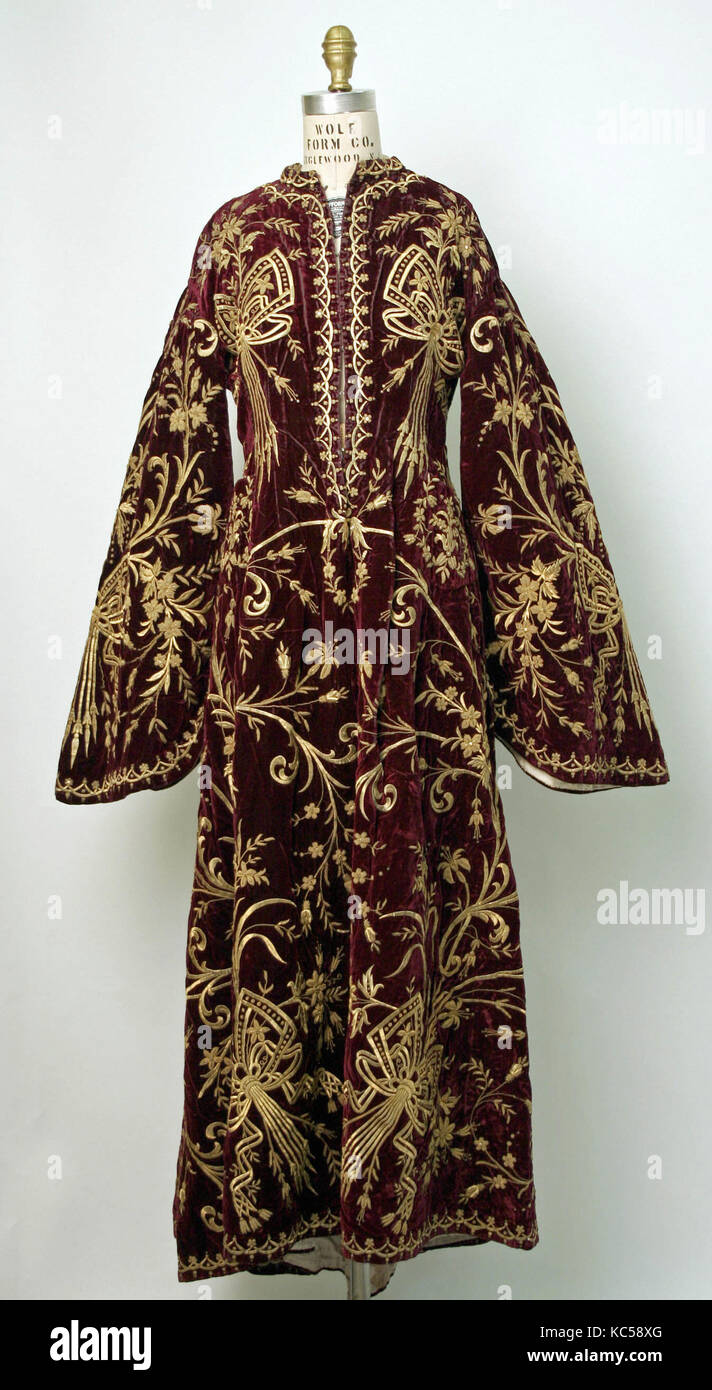 Robe, mid-19th century, Turkish, silk, cotton, metallic Stock Photo - Alamy