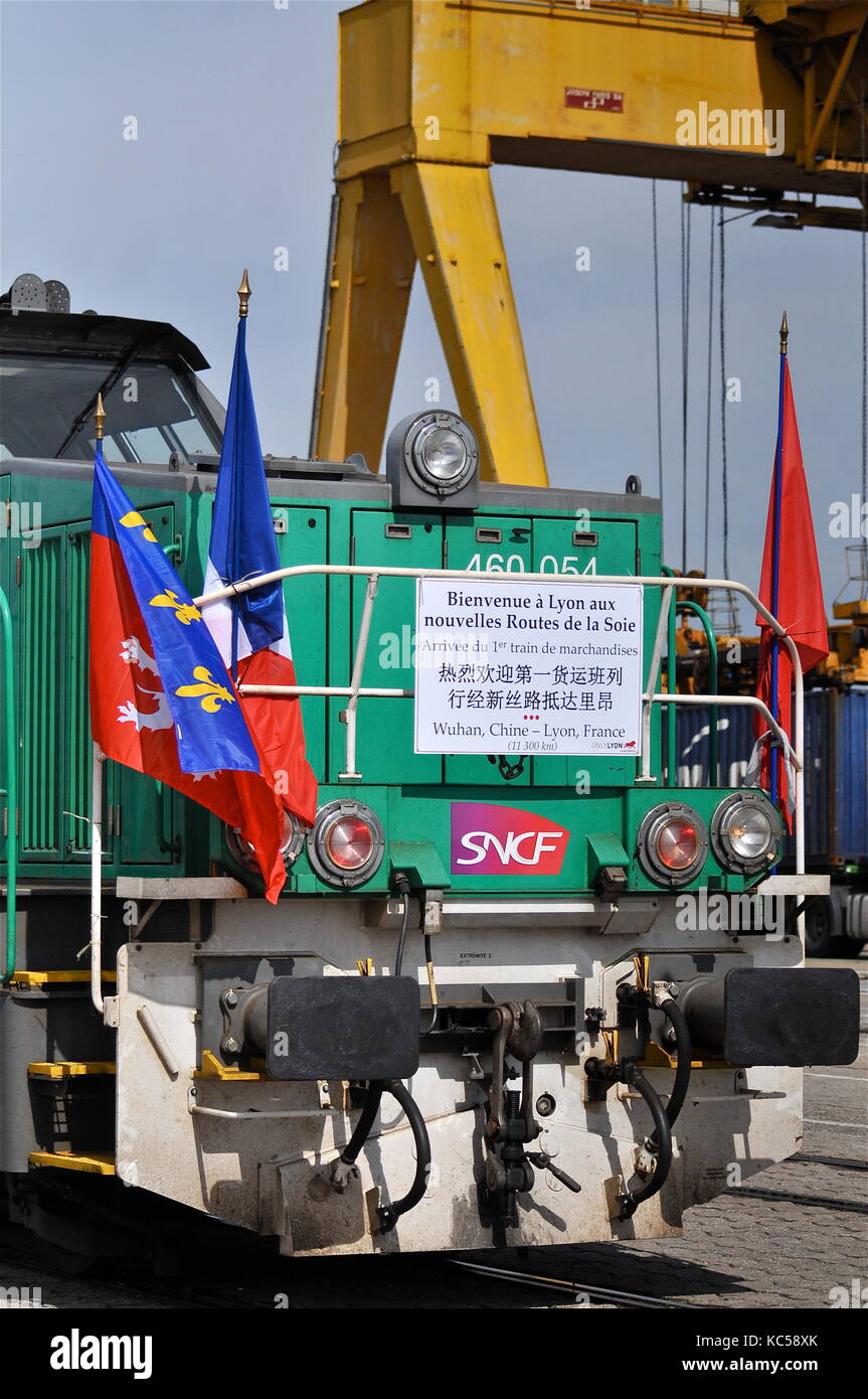 The Silk Road train arrives in Lyon, France Stock Photo - Alamy
