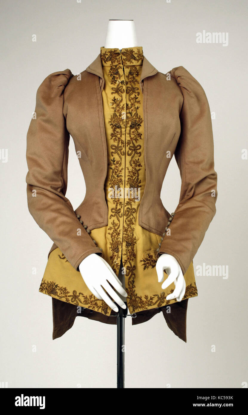 Jacket, early 1890s, German, wool, silk Stock Photo - Alamy