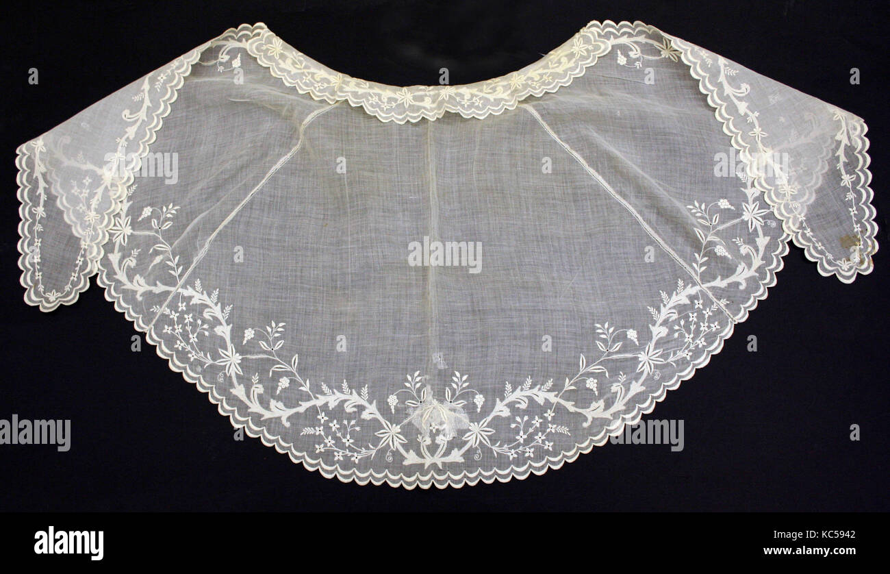 Fichu, ca. 1835, American, cotton Stock Photo - Alamy