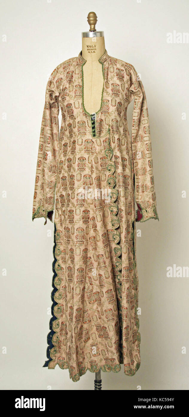 Caftan, late 18th–early 19th century, Middle Eastern, silk, cotton ...