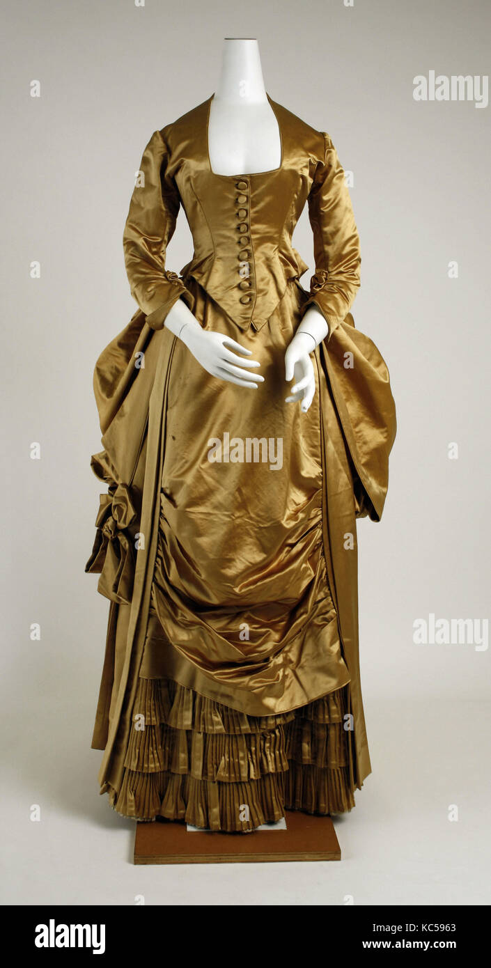 Evening dress, early 1880s, American, silk Stock Photo - Alamy