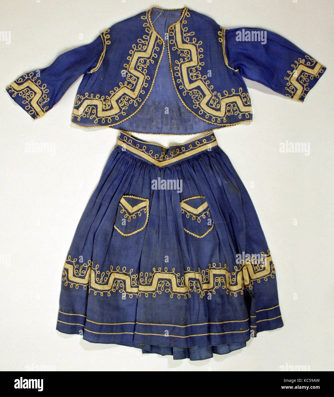 Ensemble, 1830–70, American, linen, cotton Stock Photo - Alamy