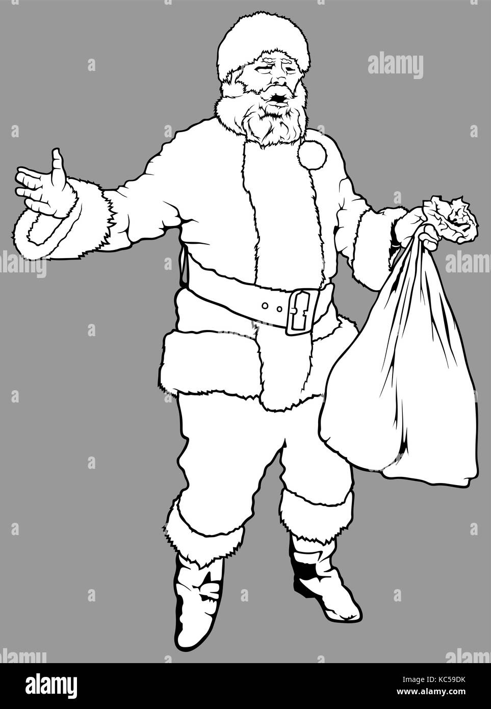 Santa Claus Holding Sack Stock Vector Image & Art - Alamy