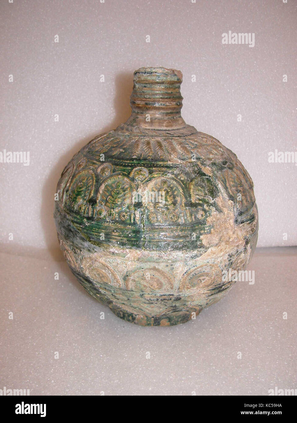Jar, 8th century, Attributed to Iran or Iraq, Earthenware; molded and ...