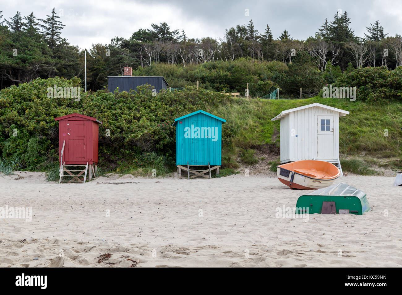 Denmark colorful beach huts Stock Photo - Alamy