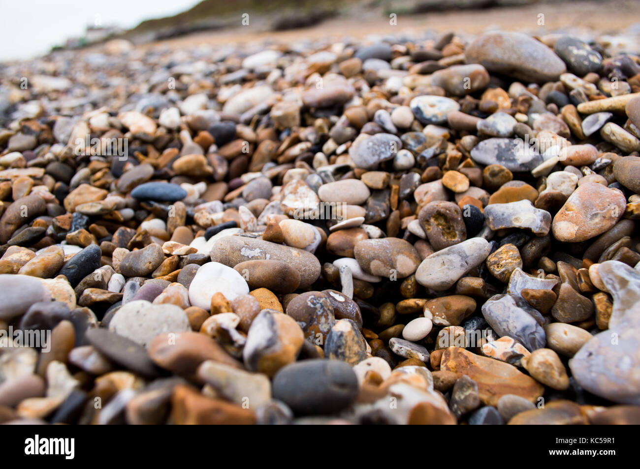 smooth stones on beach at the heritage coast in Suffolk many different ...