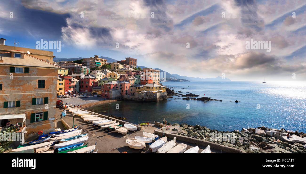 Ancient village of Boccadasse, genova, Italy Stock Photo - Alamy