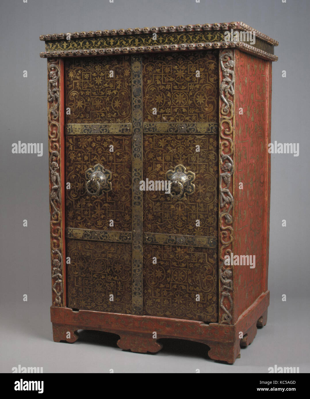 Cabinet for Ritual Utensils, 18th century, Tibet, Lacquer and gilding ...