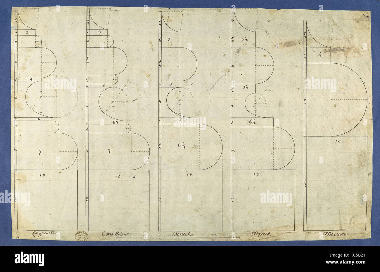The Bases of the Columns, in Chippendale Drawings, Vol. I, Thomas ...