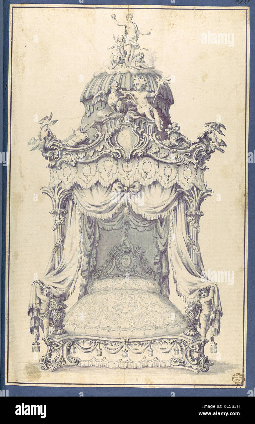 State Bed, in Chippendale Drawings, Vol. I, Thomas Chippendale, ca ...