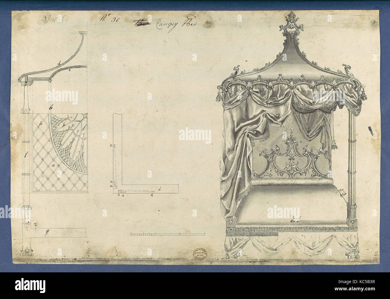 Canopy Bed, in Chippendale Drawings, Vol. I, Thomas Chippendale, ca. 1753–54 Stock Photo - Alamy