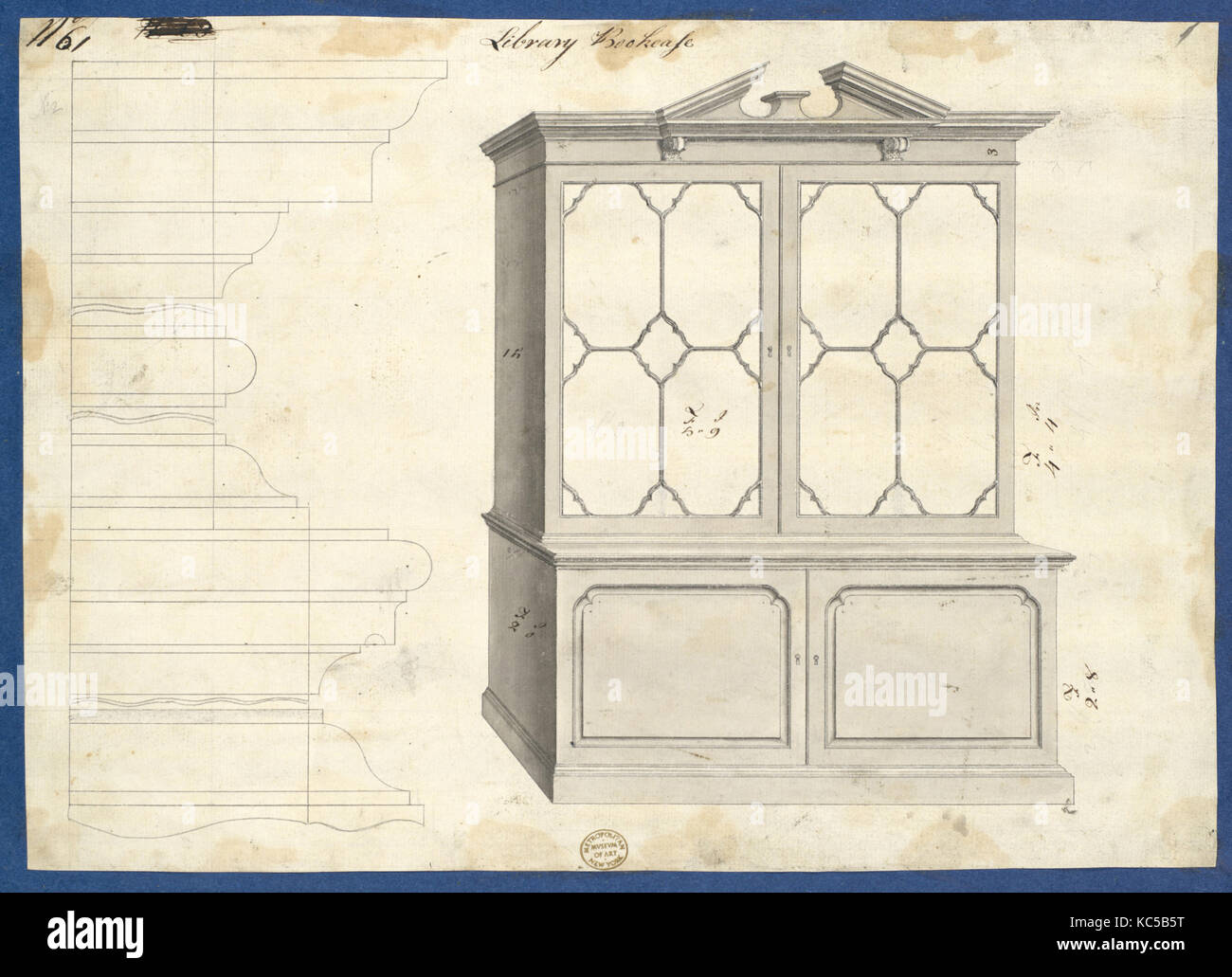 Library Bookcase, from Chippendale Drawings, Vol. II, Thomas ...