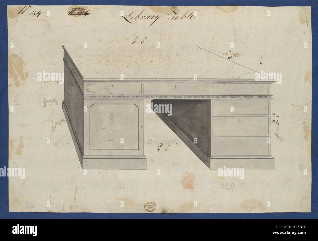 Library Table, from Chippendale Drawings, Vol. II, Thomas Chippendale ...