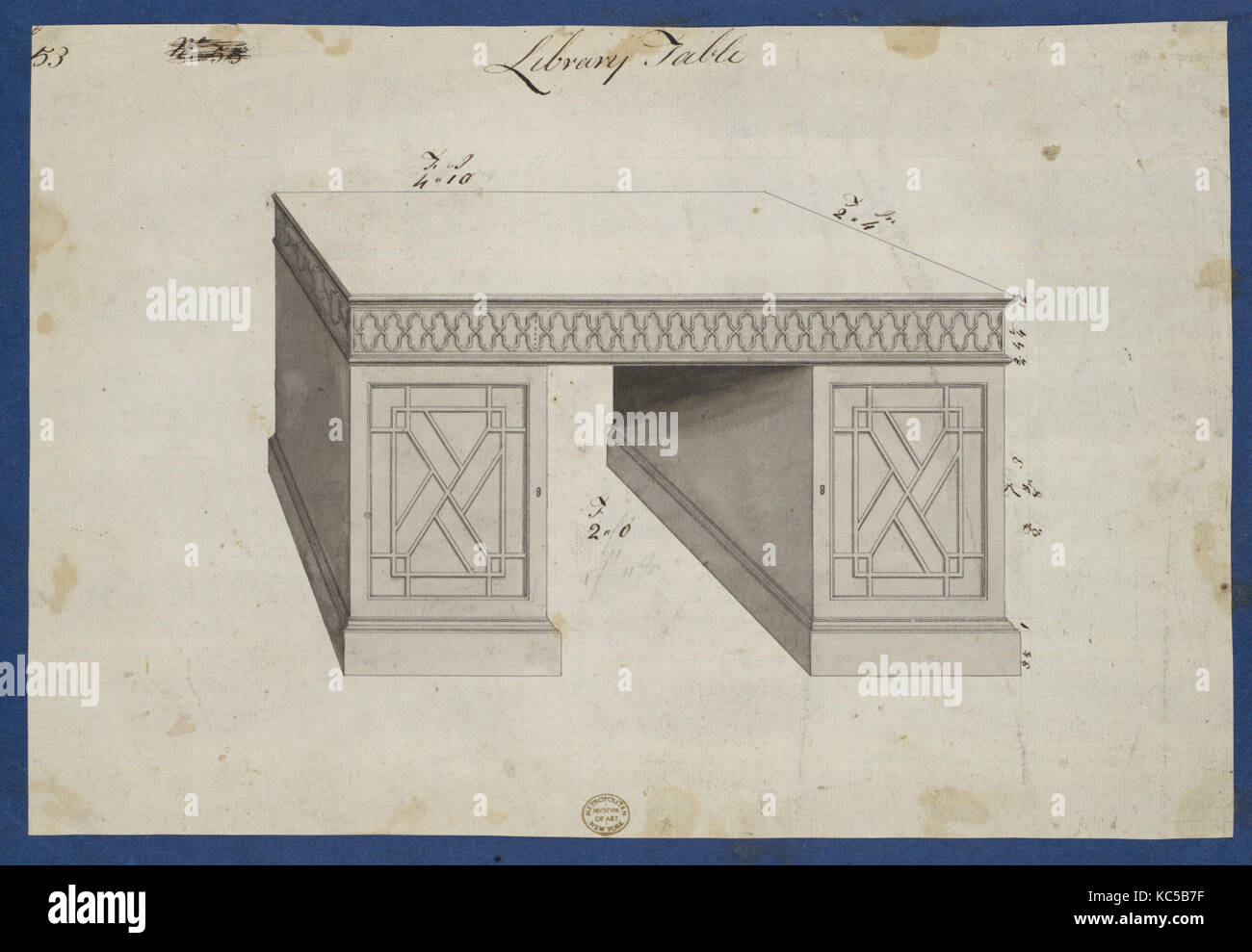 Library Table, from Chippendale Drawings, Vol. II, Thomas Chippendale ...