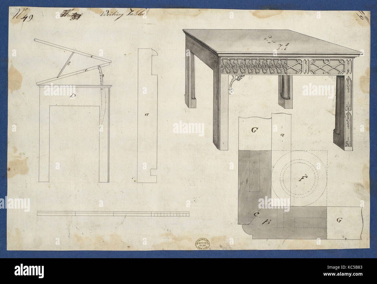 Writing Table, from Chippendale Drawings, Vol. II, Thomas Chippendale ...