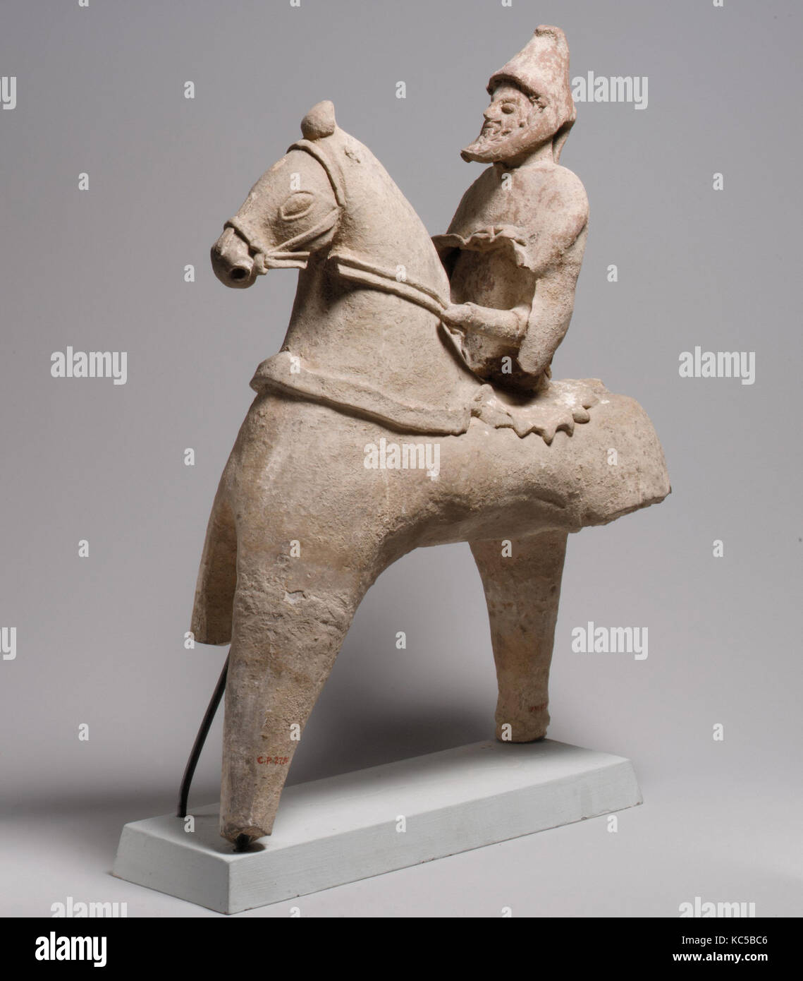 Terracotta statuette of a horse and rider, 5th–4th century B.C Stock ...