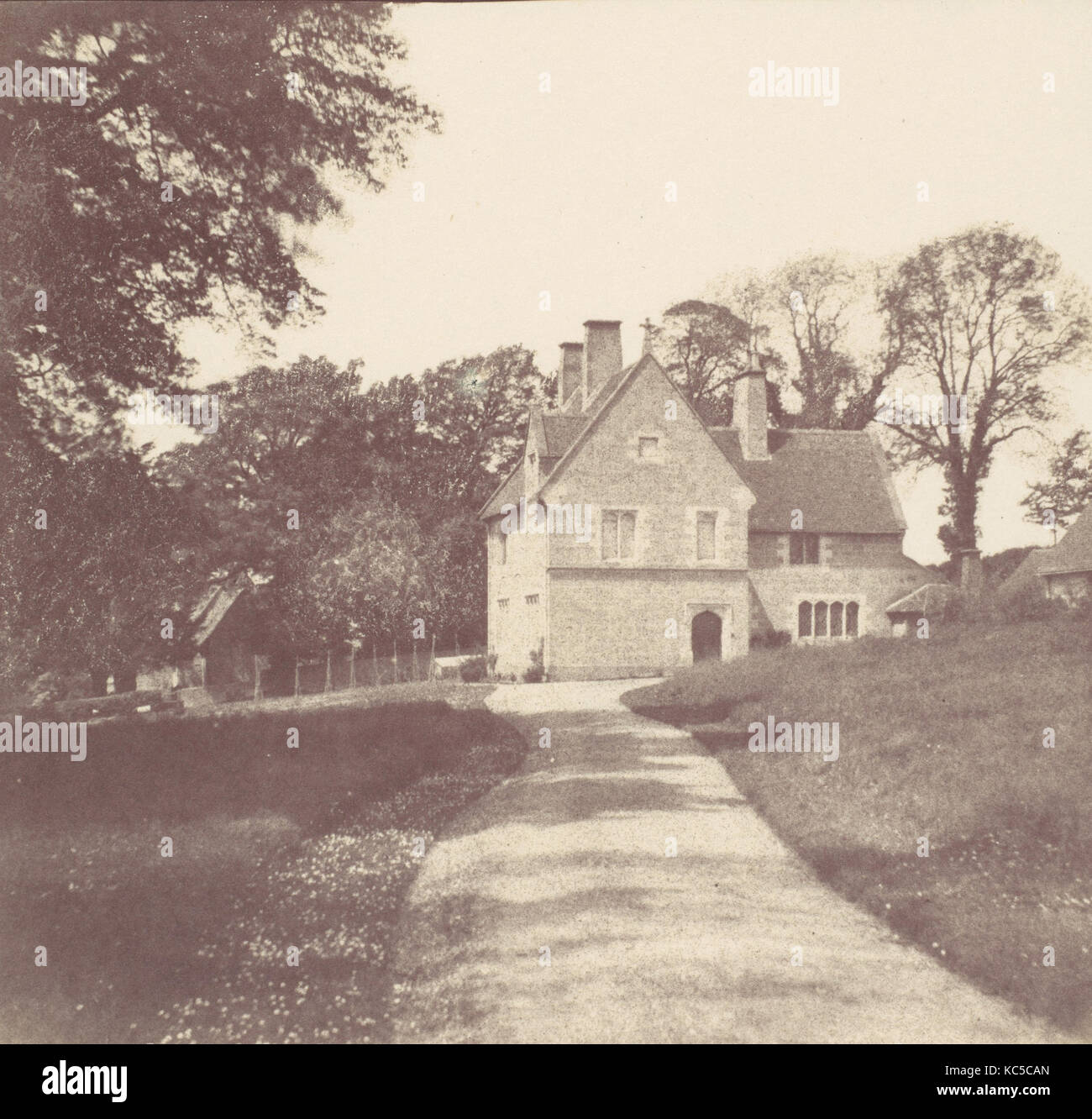 View of House from Driveway, 1850s, Albumen silver print from paper ...