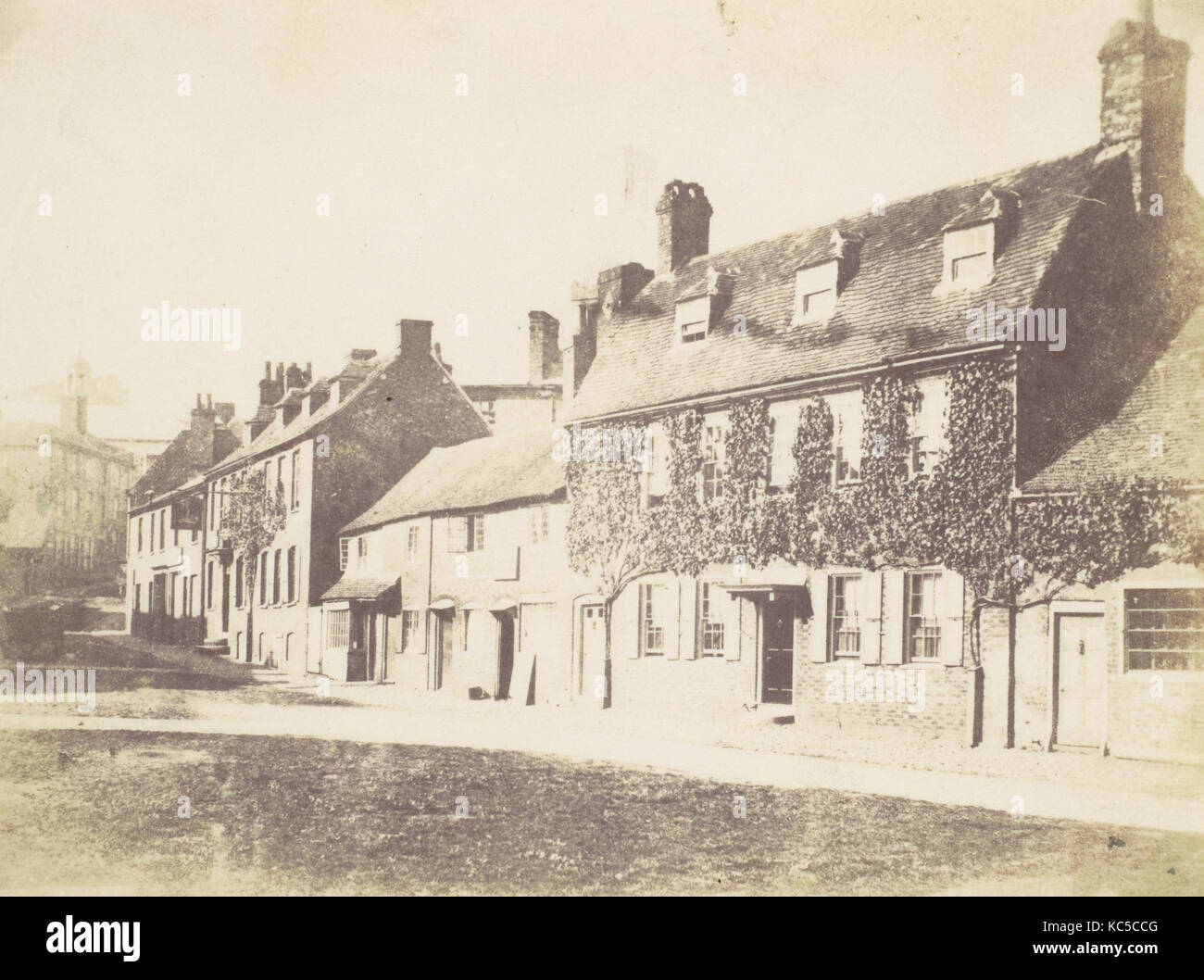 Houses on Village Street, 1850s, Salted paper print from paper negative ...