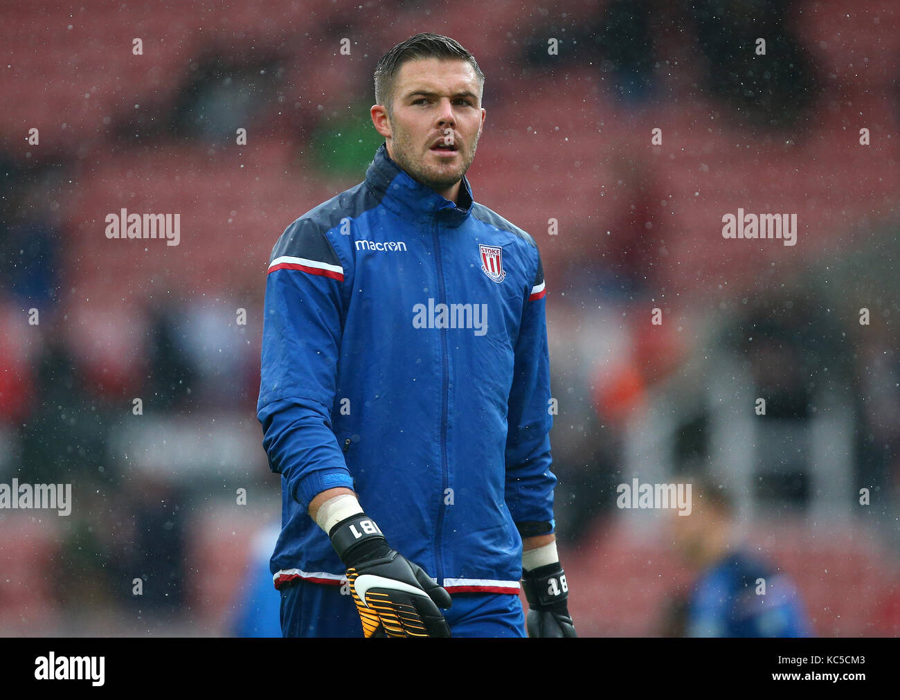Stoke City goalkeeper Jack Butland during the Premier League match at ...