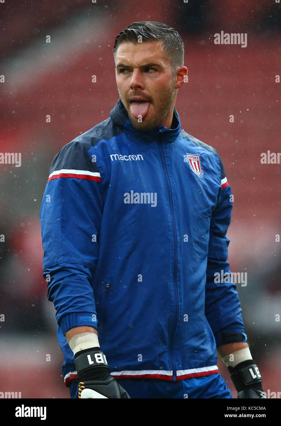 Stoke City goalkeeper Jack Butland during the Premier League match at ...