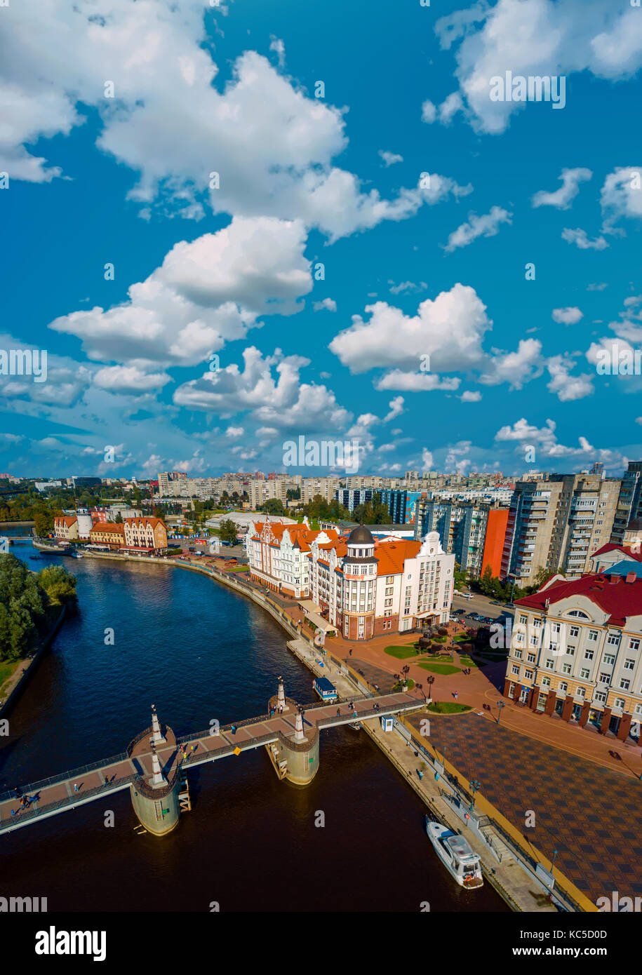 Aerial view of fish village district in Kaliningrad Stock Photo - Alamy