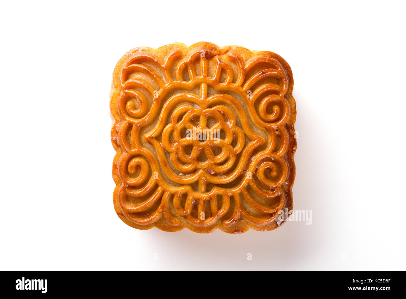 top view chinese mooncake on white to celebrate the Middle Autumn Day ...