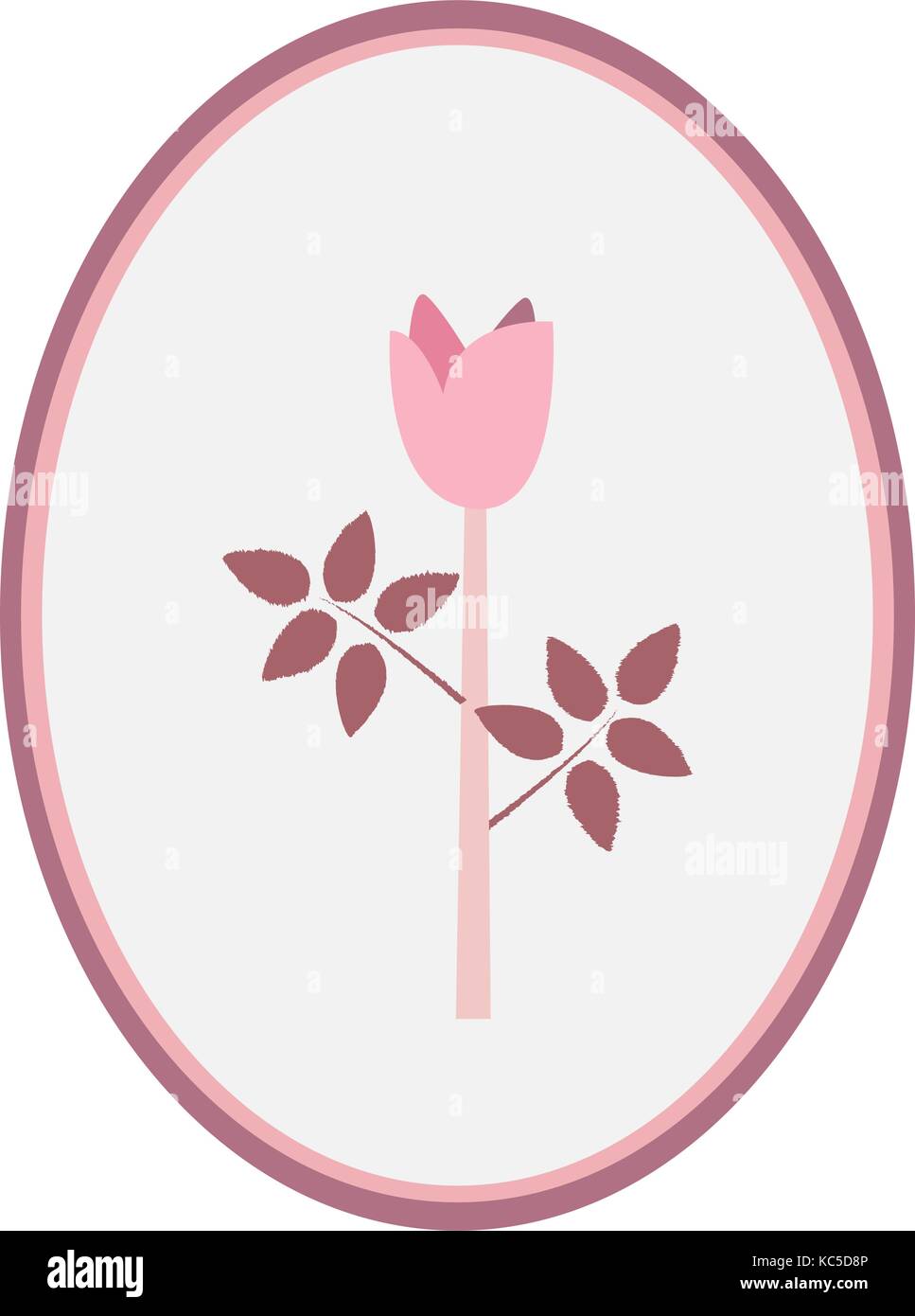 Symbol of Rose in pastel shades of pink. Vector Illustration. Vector ...