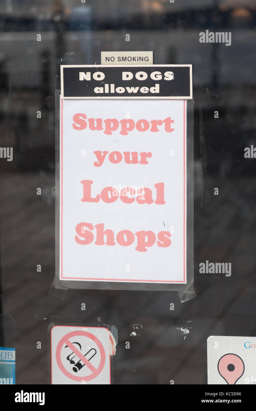 Support your local shops sign Stock Photo - Alamy