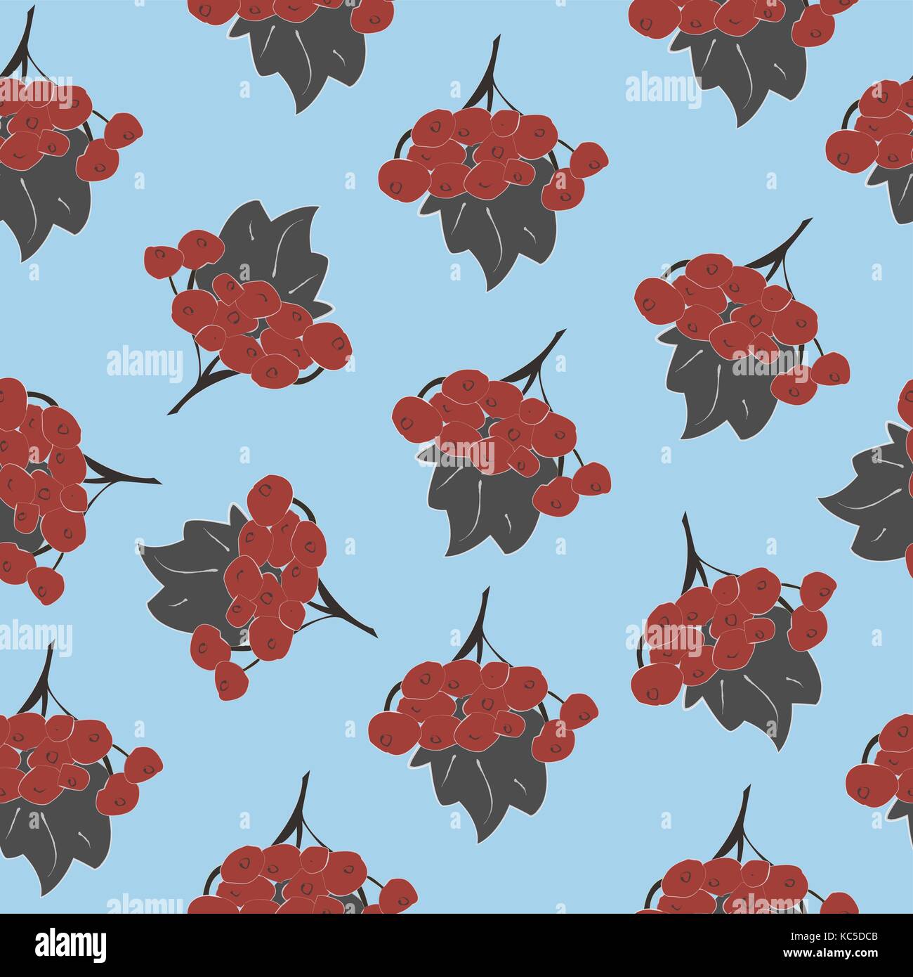 Seamless Pattern Of Rowan Spray, old traditional artistic style. Rowan ...