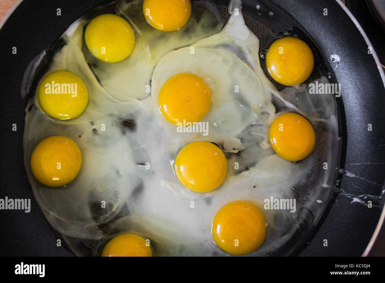 Breakfast - scrambled eggs with toppings Stock Photo - Alamy