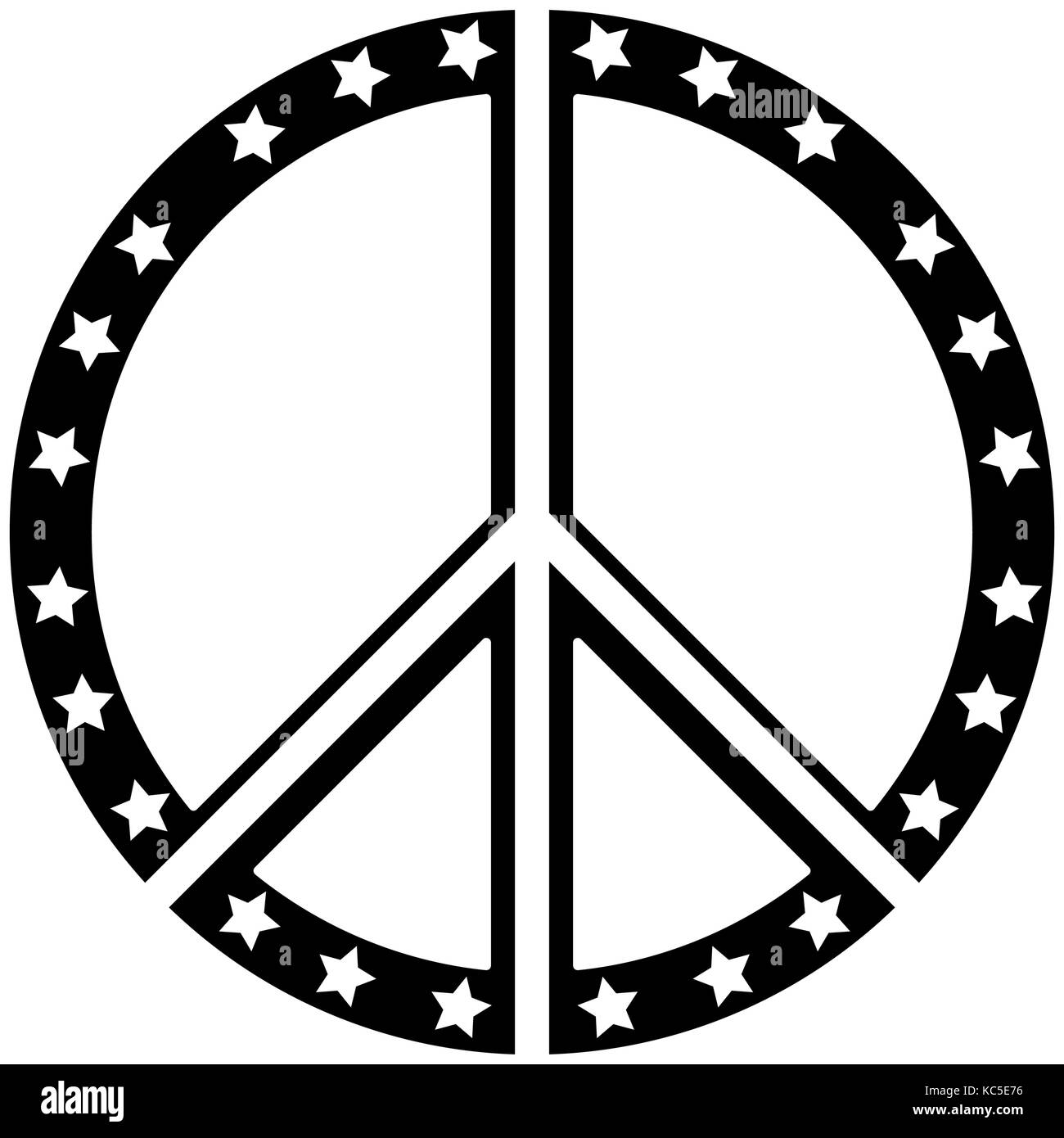 peace symbol with stars vector illustration design Stock Vector Image ...