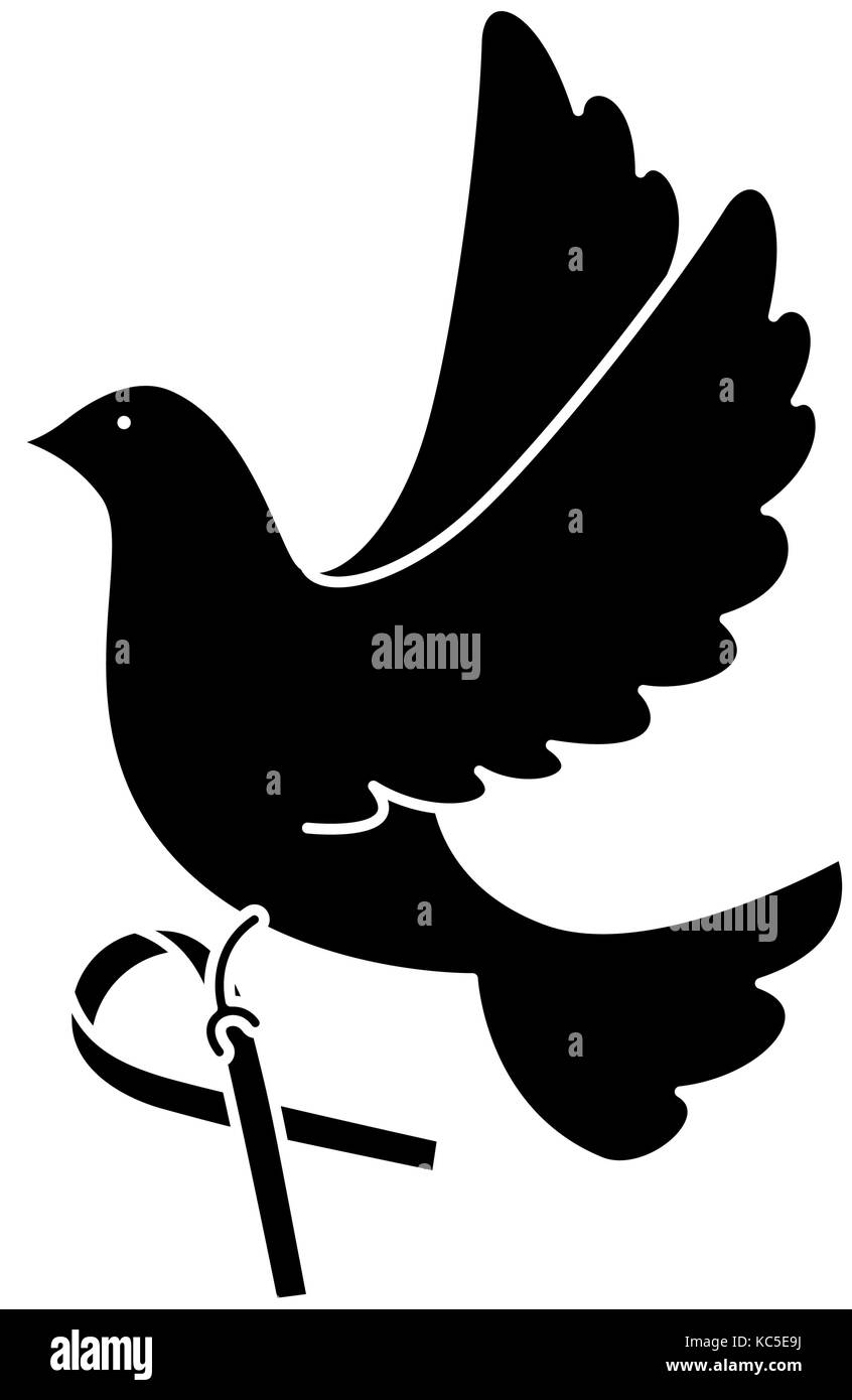 dove of peace flying with ribbon vector illustration design Stock ...