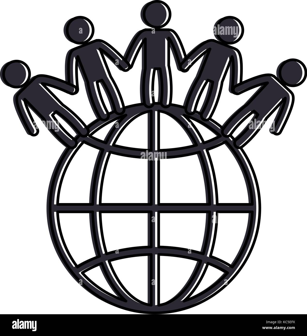 world planet with people vector illustration design Stock Vector Image ...