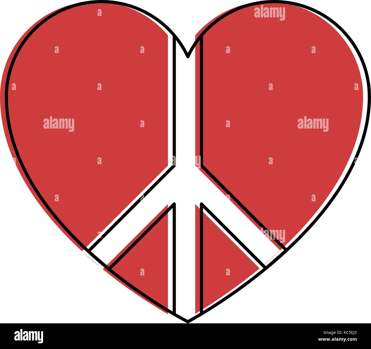 peace symbol with heart vector illustration design Stock Vector Image ...