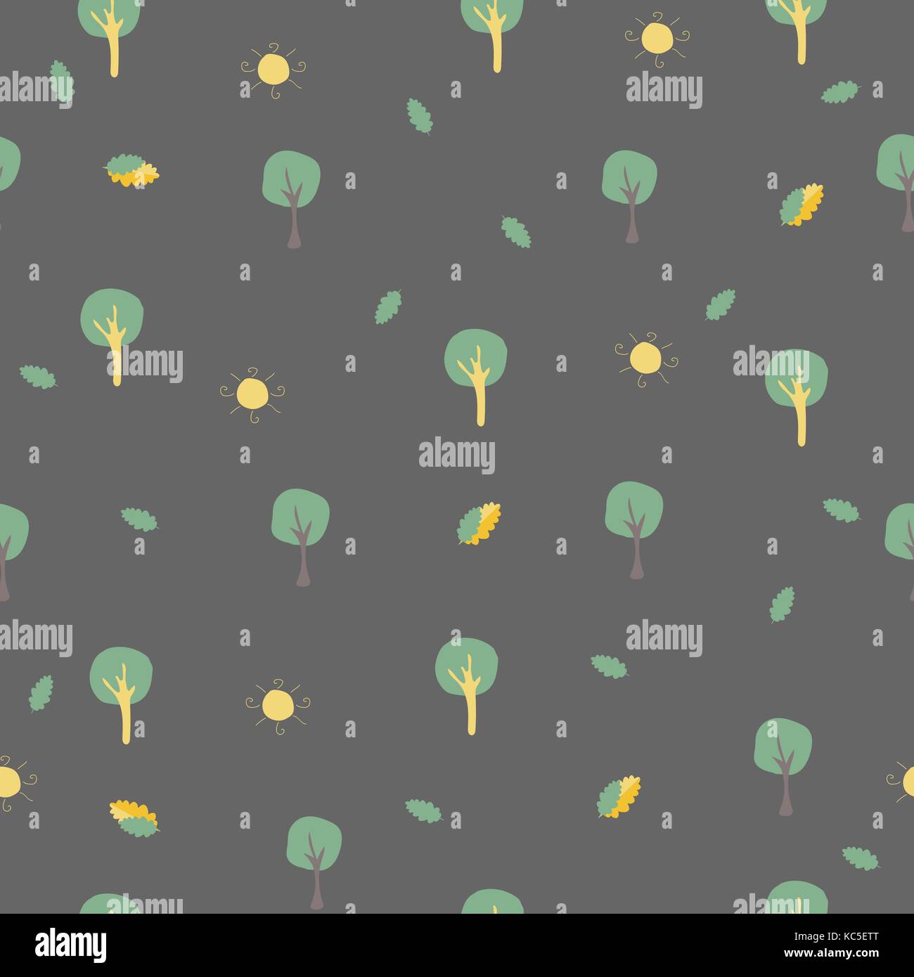 Simple Seamless Pattern with Trees. Fores/Woods. vector Illustration ...