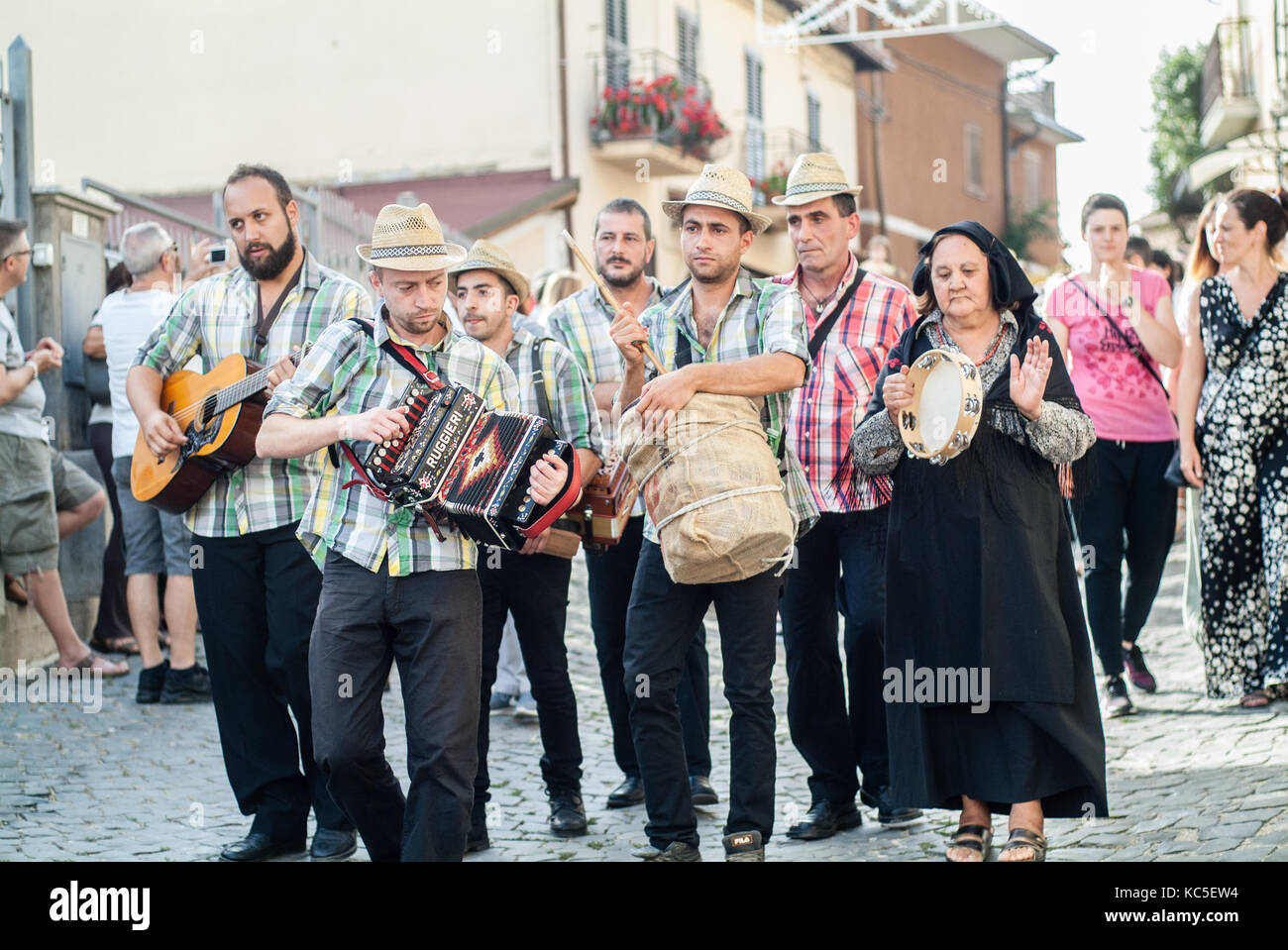 Typical italian folklore people celebrating Virgin Mary August holiday ...