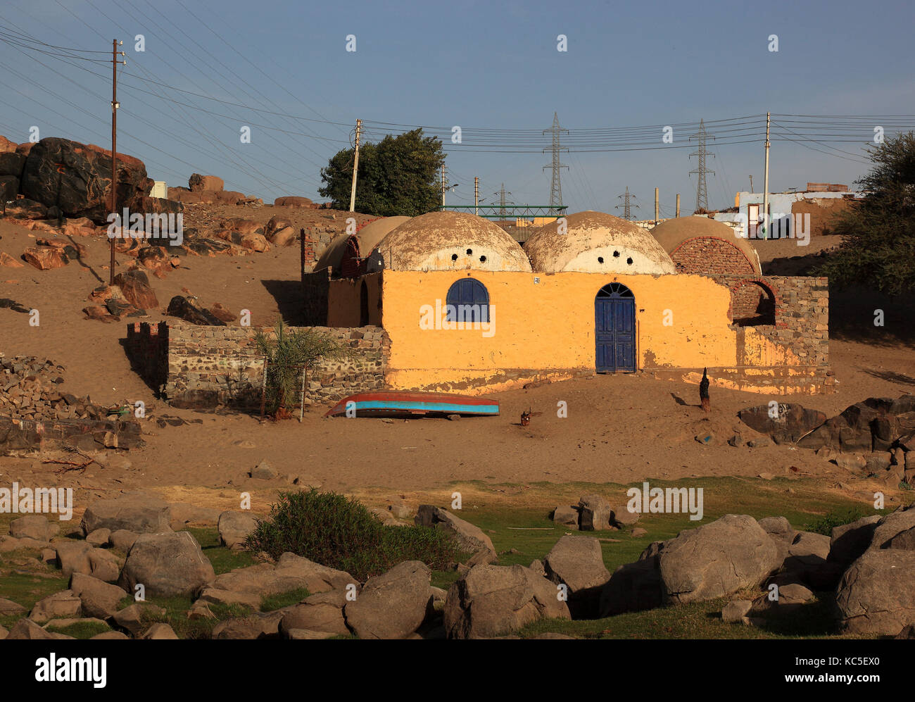 Elephantine Island, House in a Nubian village in Upper Egypt Stock ...