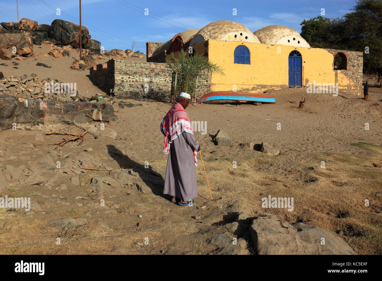 Elephantine Island, Native in a Nubian village in Upper Egypt Stock ...