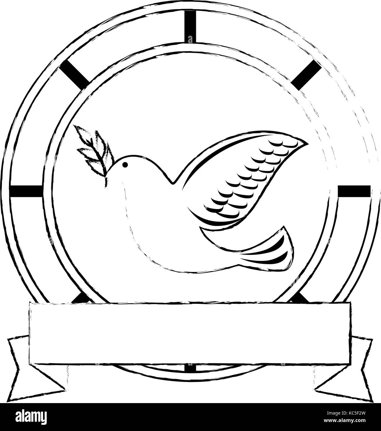bird of peace emblem vector illustration design Stock Vector Image ...
