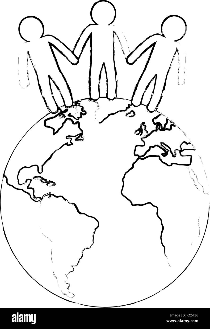 world planet with people vector illustration design Stock Vector Image ...