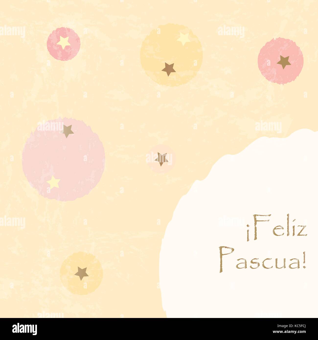 Happy Easter Greeting Card. Spanish Language. Vector Illustration Stock ...