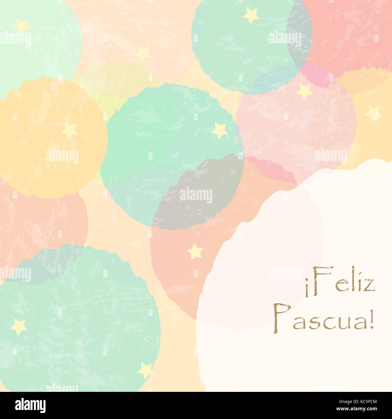 Happy Easter Greeting Card. Spanish Language. Vector Illustration Stock ...