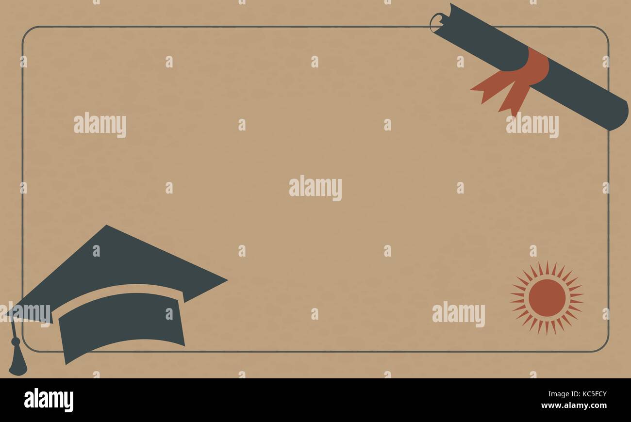 Graduation Diploma and Cap on Paper Background. Retro Style. From Retro ...