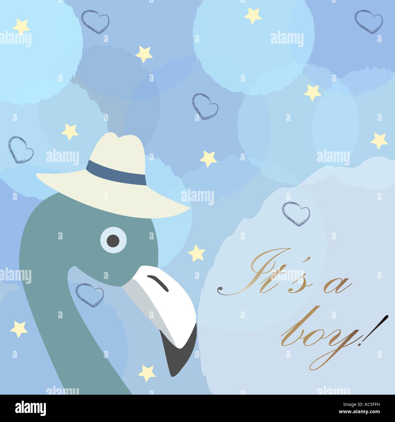 Baby shower greeting card bird Stock Vector Images - Alamy