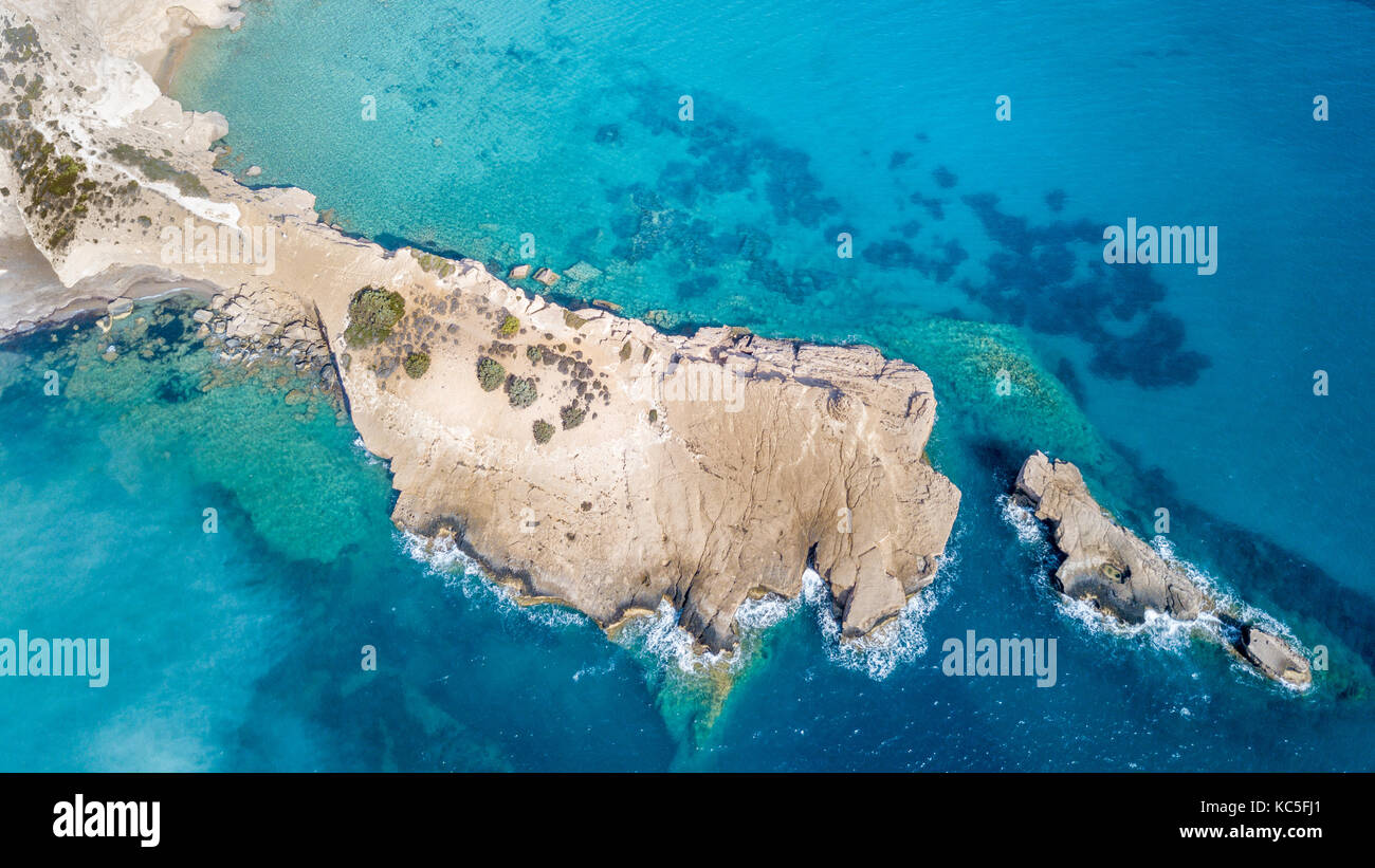 September 2017: Aerial View of Fourni Beach, Rodos island, Aegean ...