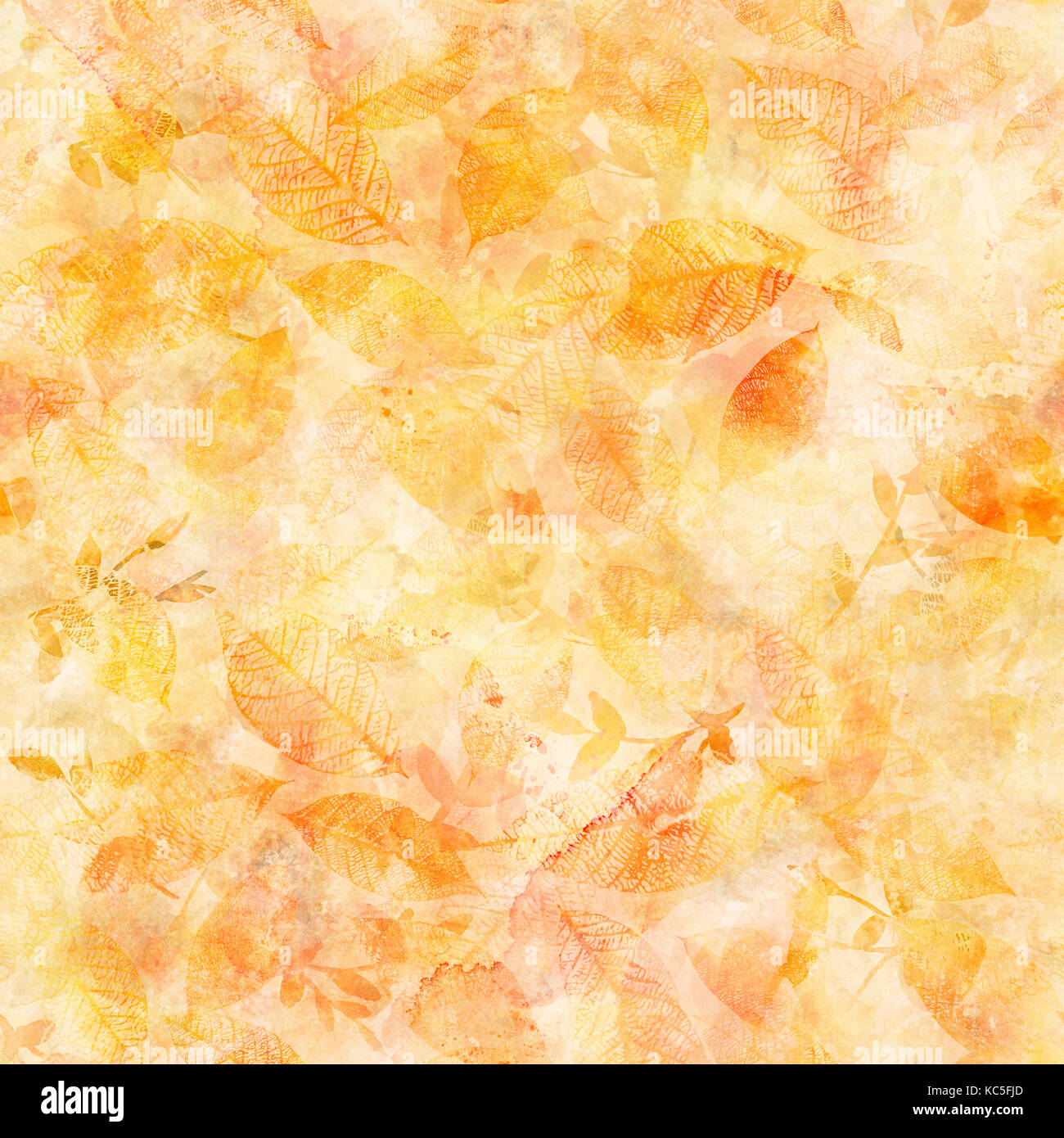 Golden yellow autumn leaves and branches, seamless pattern Stock Photo ...