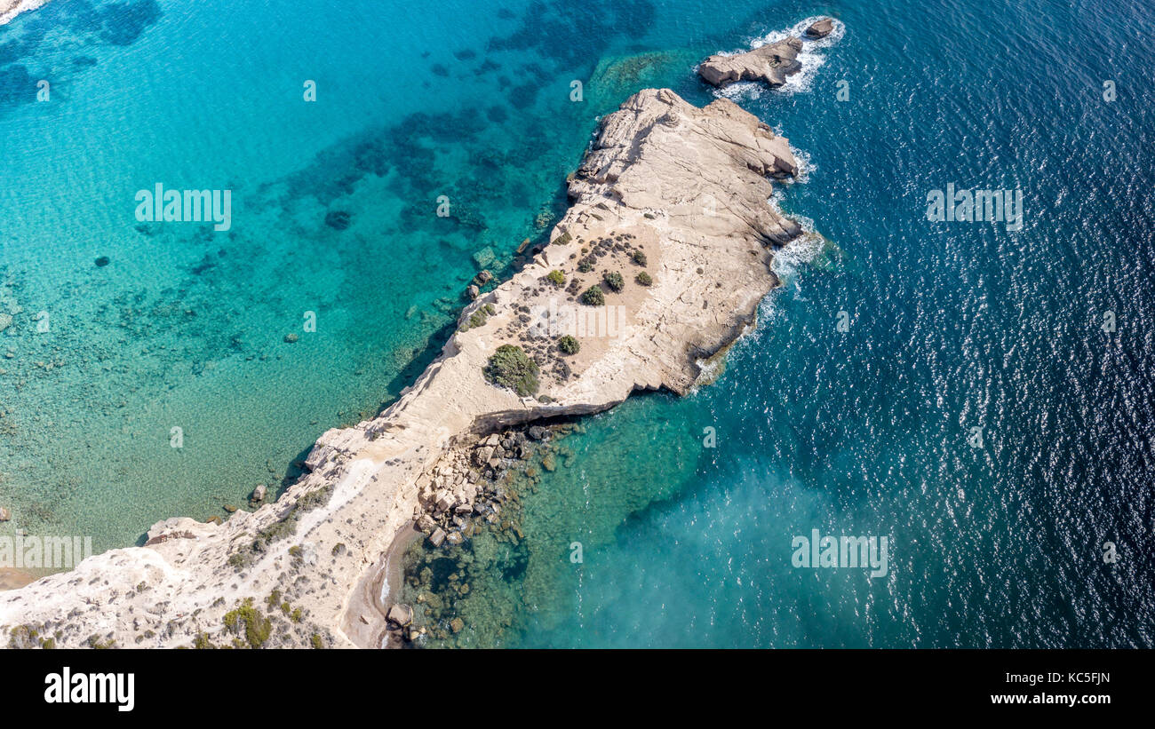September 2017: Aerial View of Fourni Beach, Rodos island, Aegean ...